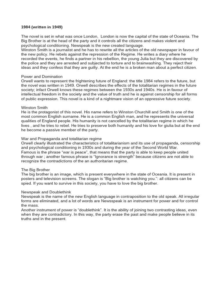 Understanding Orwell's 1984 Themes | PDF
