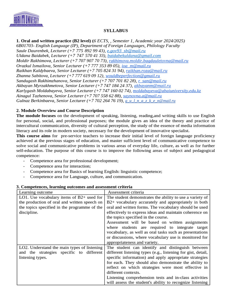 B2 English Language Syllabus Overview | PDF | Vocabulary | Reading ...