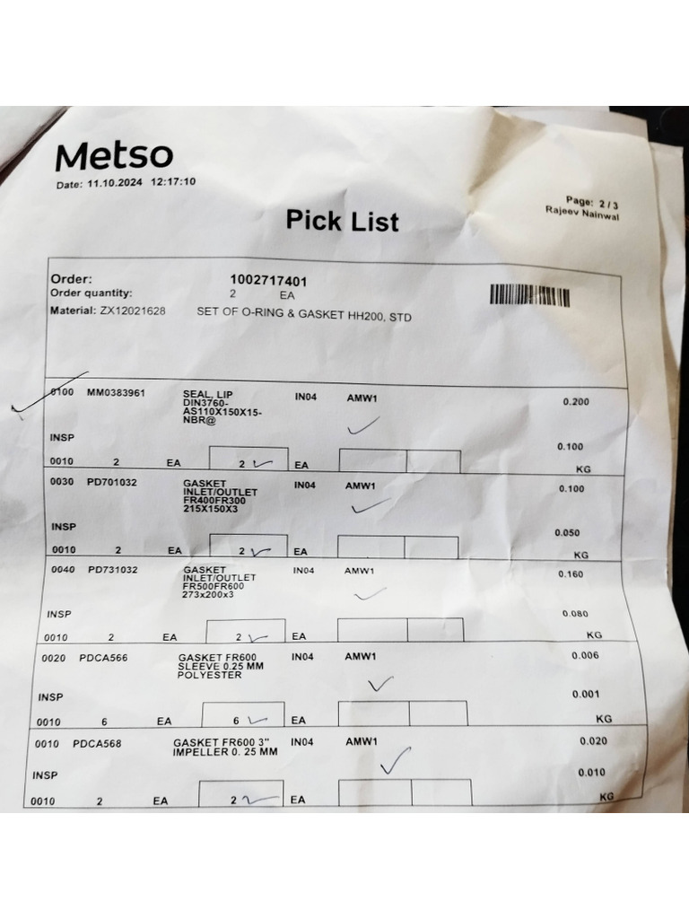 Metso Pump Model With - Oil Seal, O-Ring Cord, Bearing Size | PDF