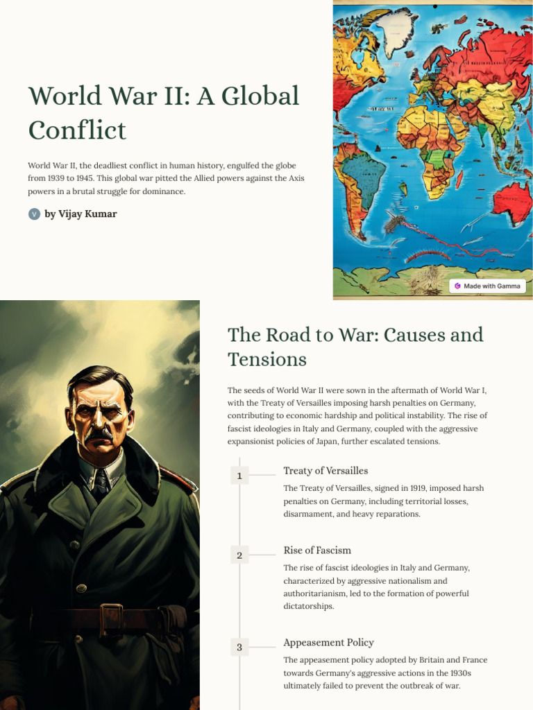 World War II A Global Conflict | PDF | World War II | Normandy Landings