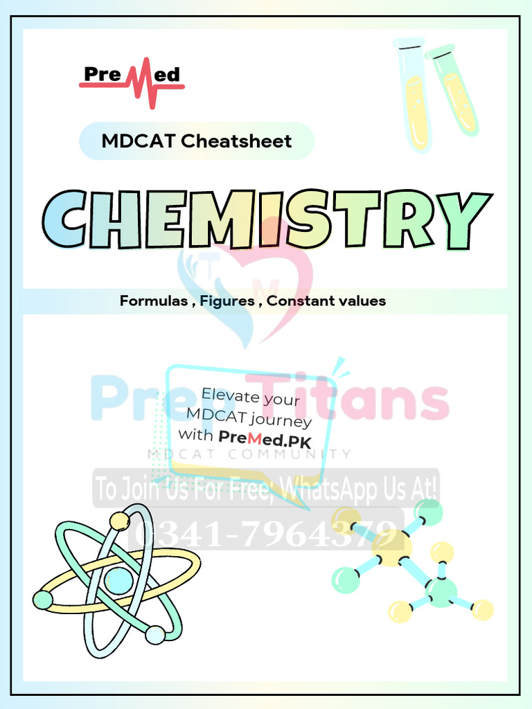 Pre-Med Chemistry Cheatsheet | PDF | Chemical Polarity | Salt (Chemistry)