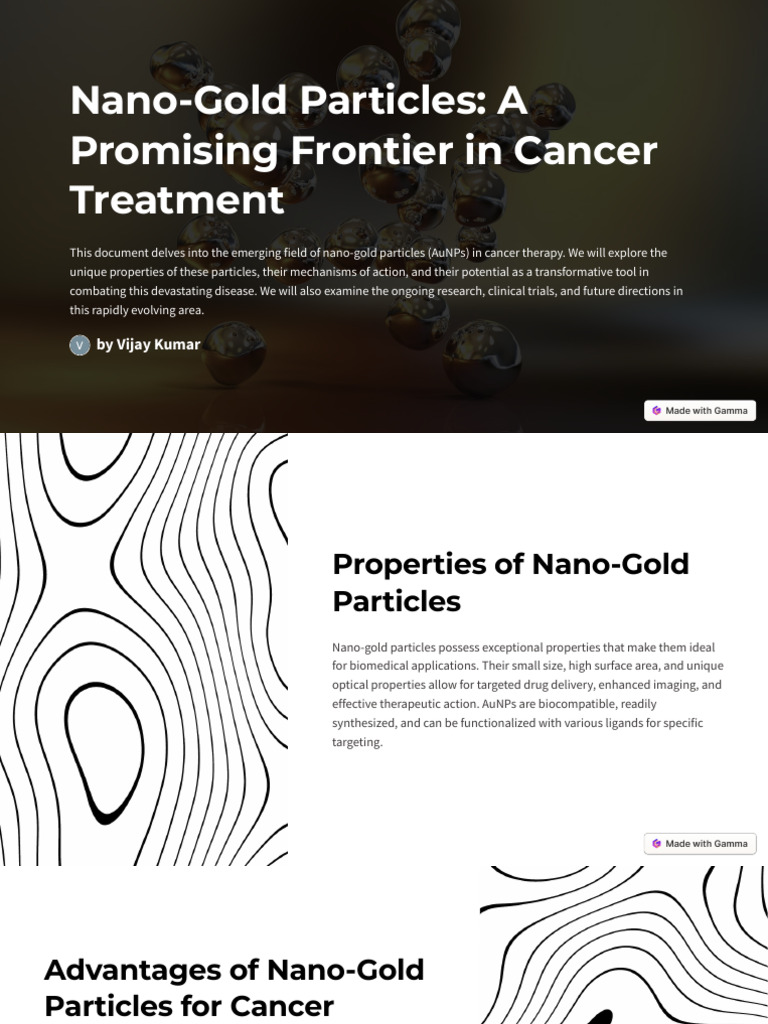 Nano Gold Particles A Promising Frontier in Cancer Treatment | PDF | Cancer | Radiation Therapy