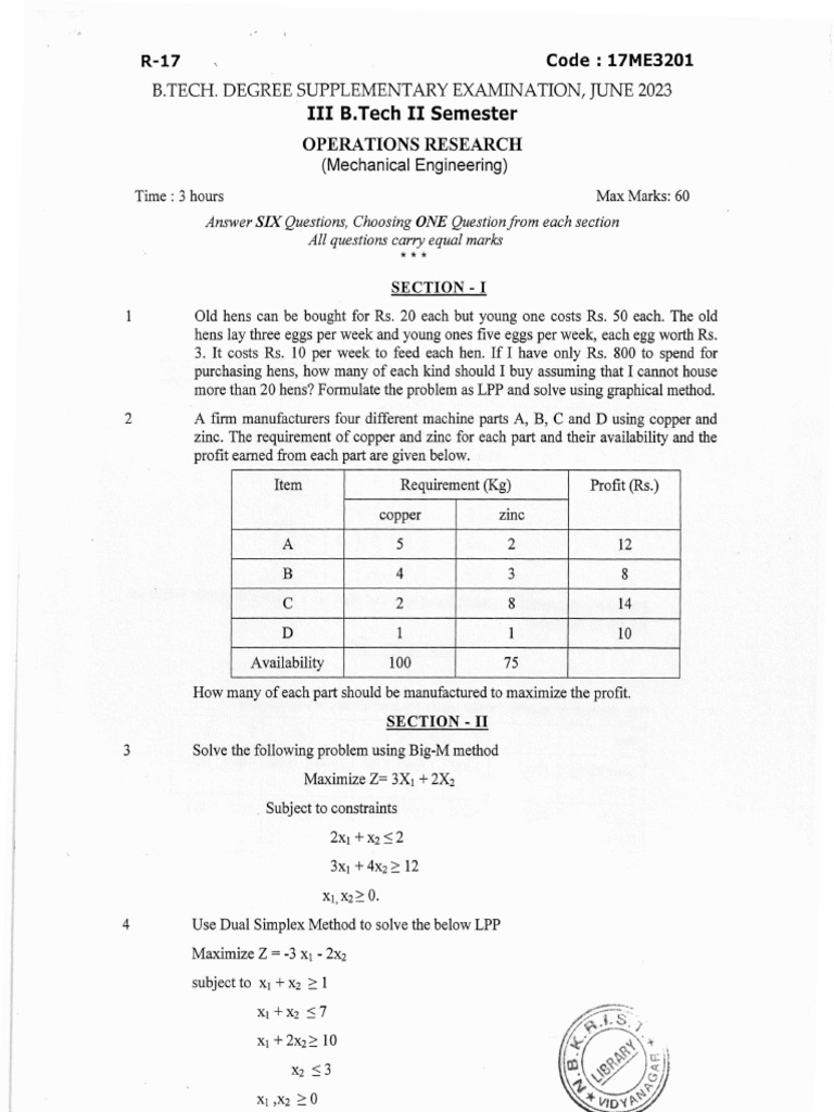 III Year - II Sem Jun 2023 | PDF