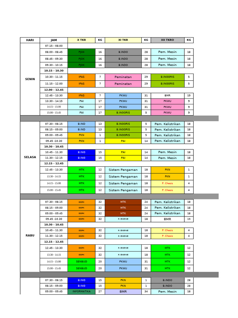 Jadwal Ganjil-Genap (2024-2025) REVISI 1 | PDF