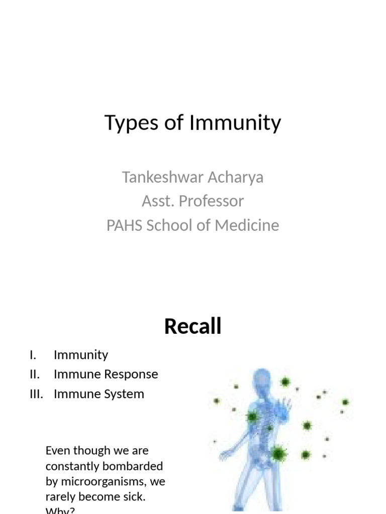 Types of Immunity | PDF | Immune System | Adaptive Immune System