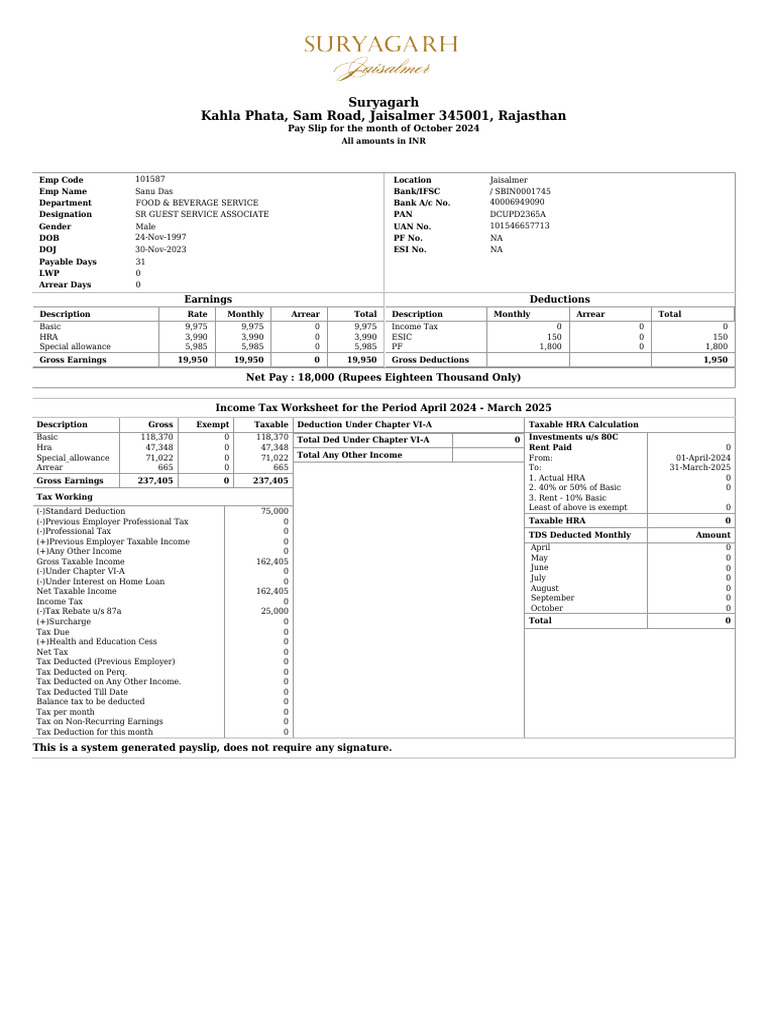 Salary | PDF | Taxes | Tax Deduction