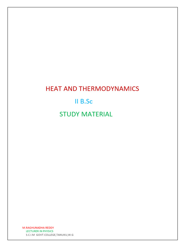 Heat and Thermodynamics-2 | PDF | Entropy | Heat