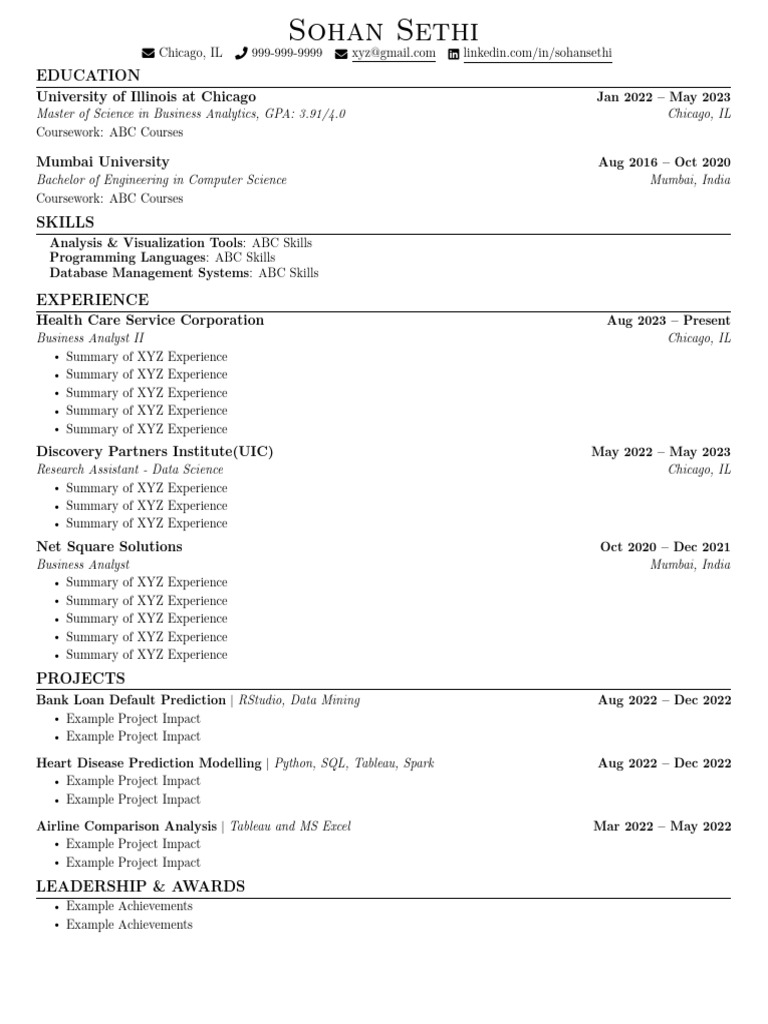 Sohan Sethi FAANG Resume | PDF | Data Management | Computing