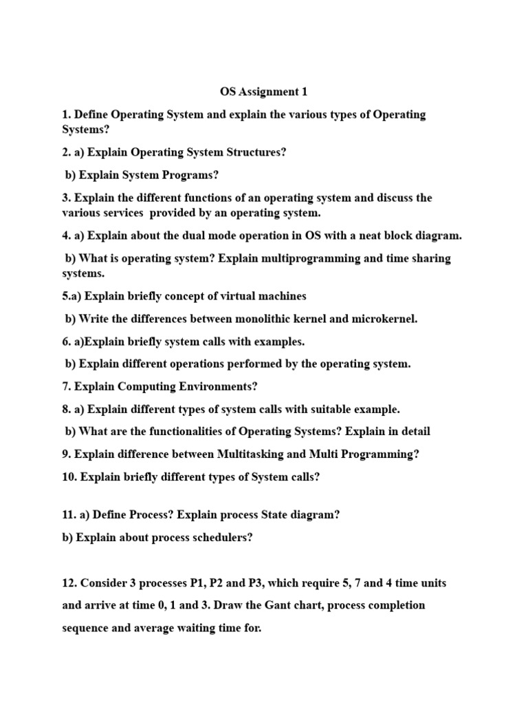 OS Assignment 1 | PDF