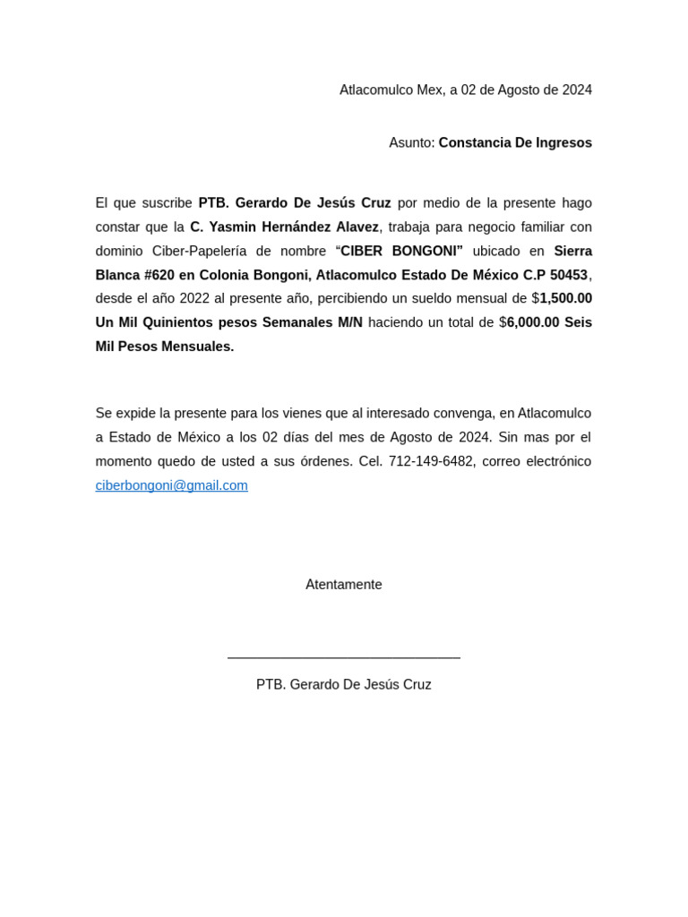 COMPROBANTE DE INGRESOS | PDF