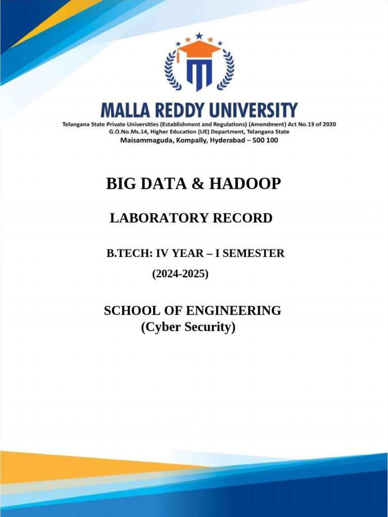 bdh lab manual FINAL(hadoop) | PDF | Map Reduce | Apache Hadoop