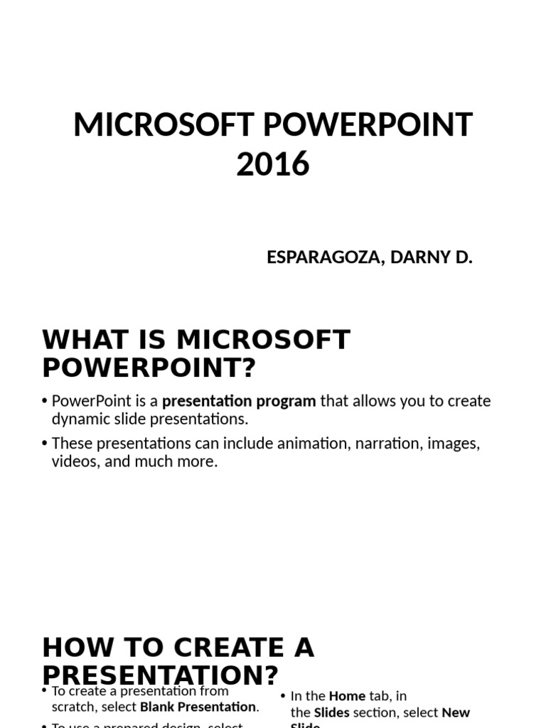 MICROSOFT POWERPOINT 2016 | PDF MICROSOFT POWERPOINT 2016 | PDF