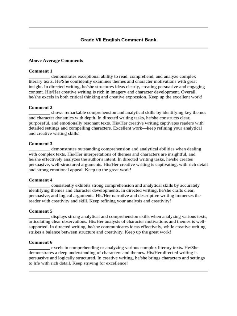 Comments Mid Term English G7 by Iqra Amended | PDF | Reading ...
