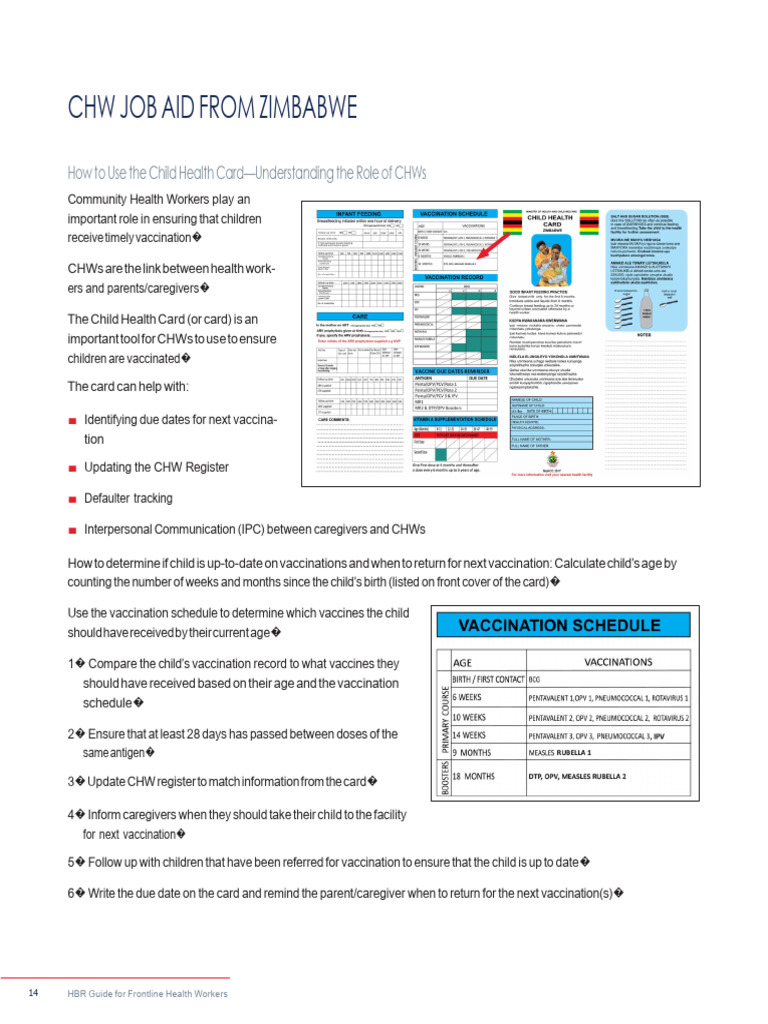 Child Health Worker Job Aid Zimbabwe | PDF | Health Sciences | Immunology