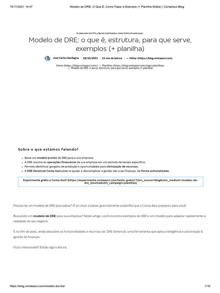 Modelo de DRE e Planilha Grátis | PDF | Impostos | Declaração de renda