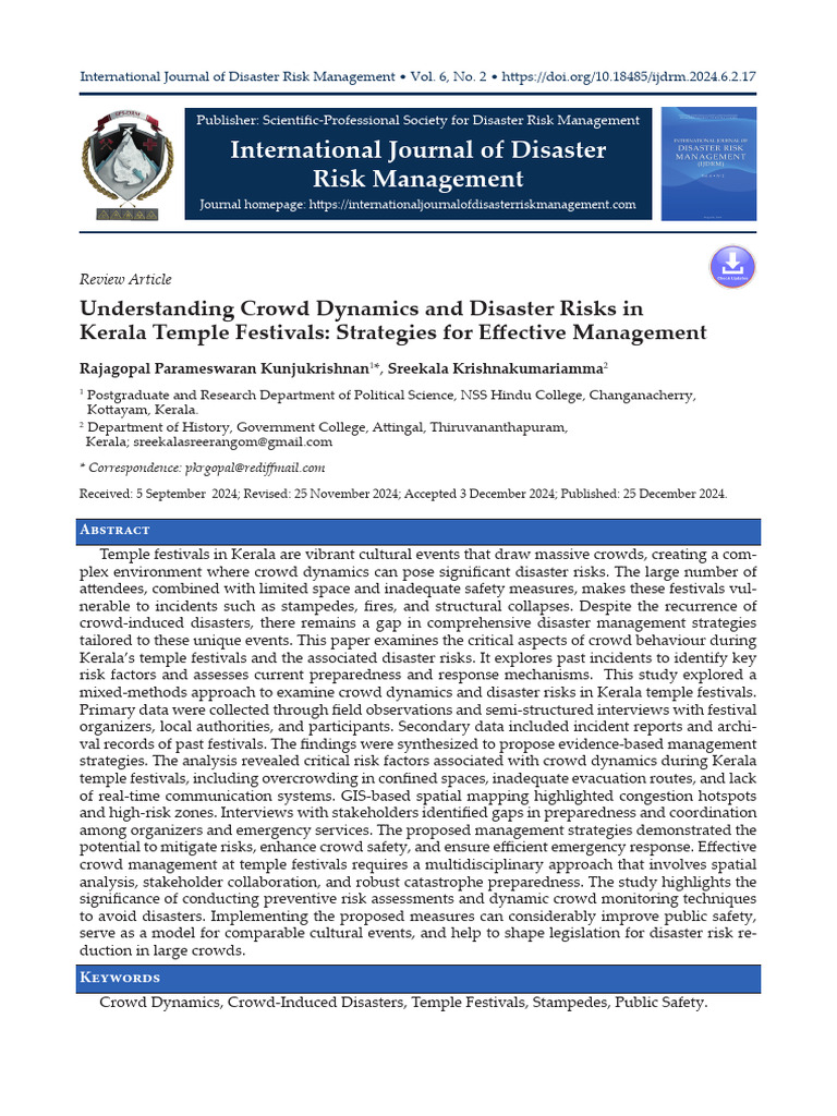 Understanding Crowd Dynamics and Disaster Risks | PDF | Emergency ...