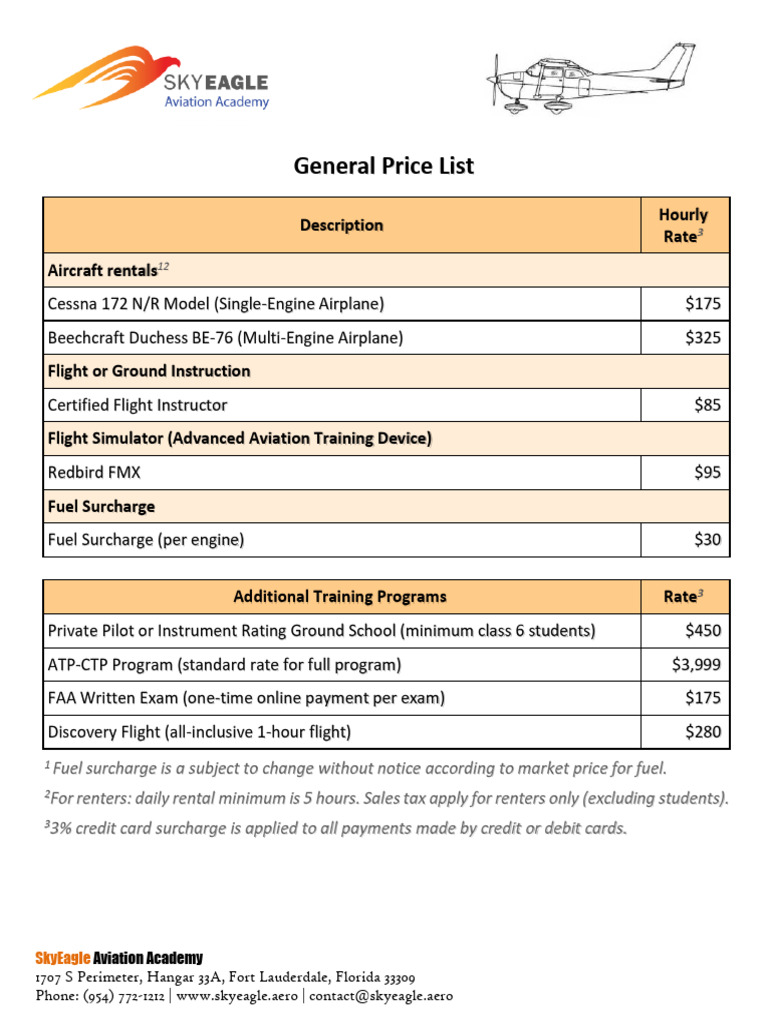 General Skyeagle Price List | PDF