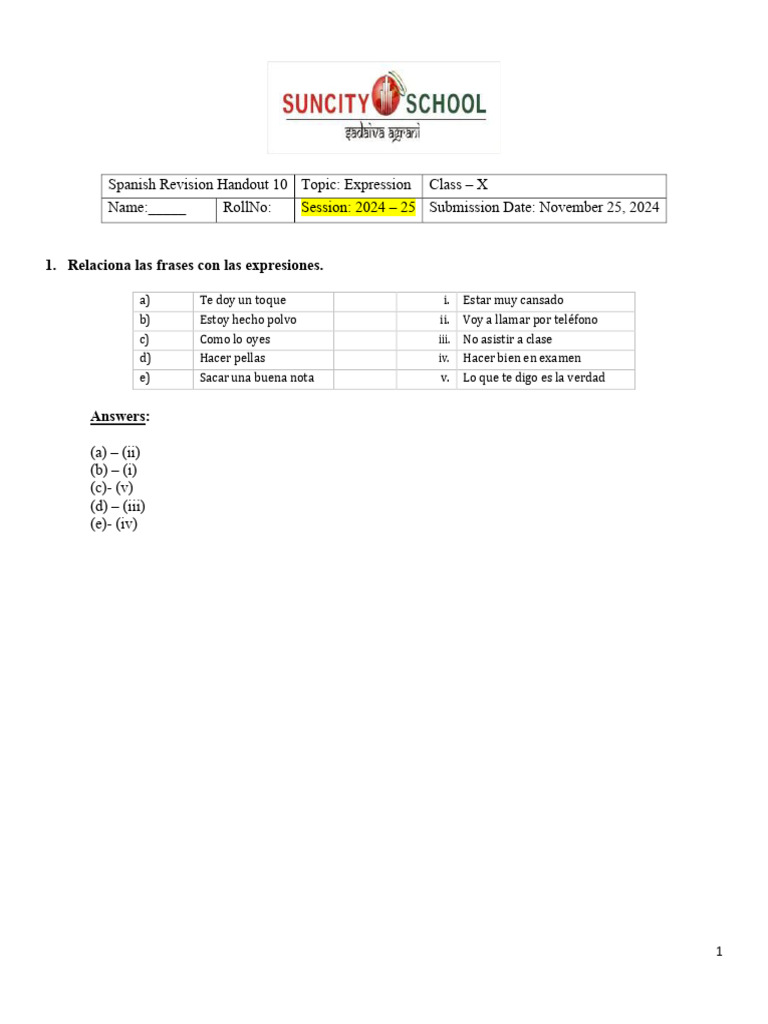 Grade X Practice Handout 10 | PDF