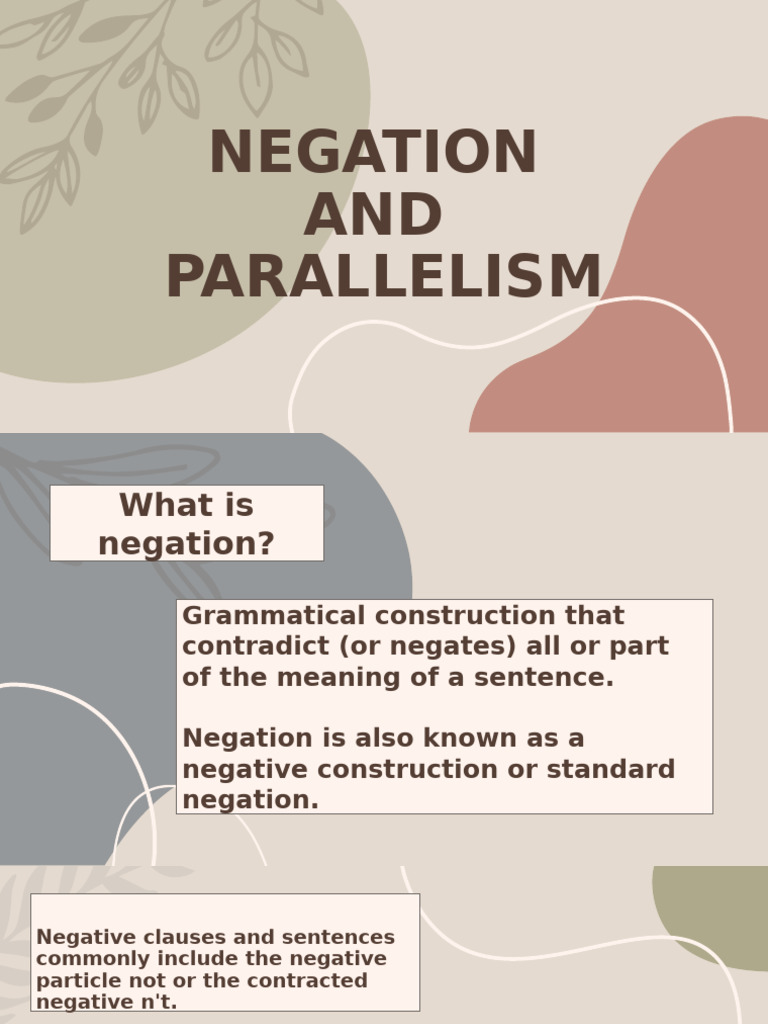 Negation & Parallelism Toeic 1 | PDF | English Grammar | Word