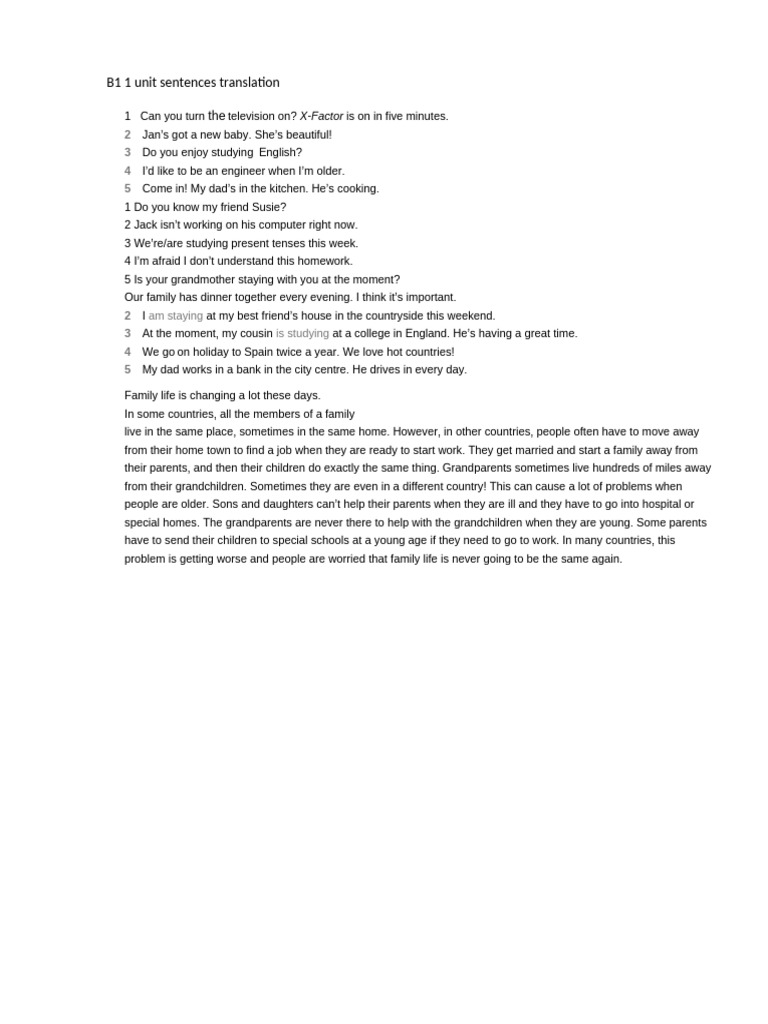 Family Life Changes and Challenges | PDF