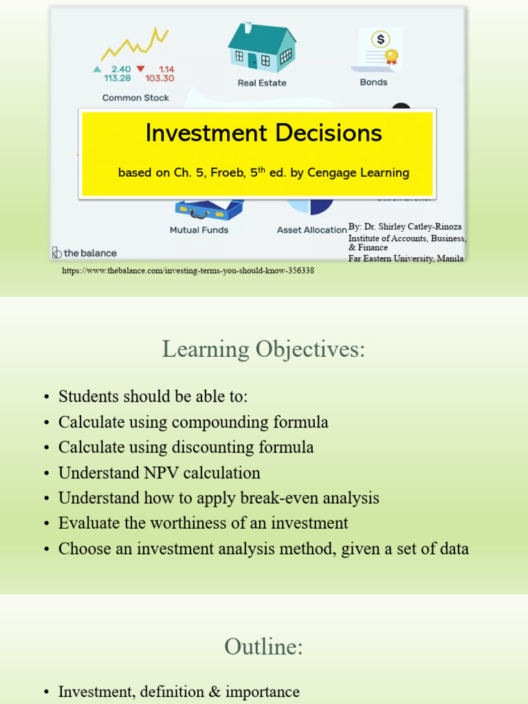 Investment Decision-Making Strategies | PDF | Discounting | Net Present ...