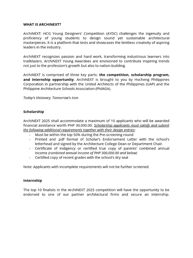 ArchiNEXT 2025: Young Architects Competition | PDF | Sustainability ...