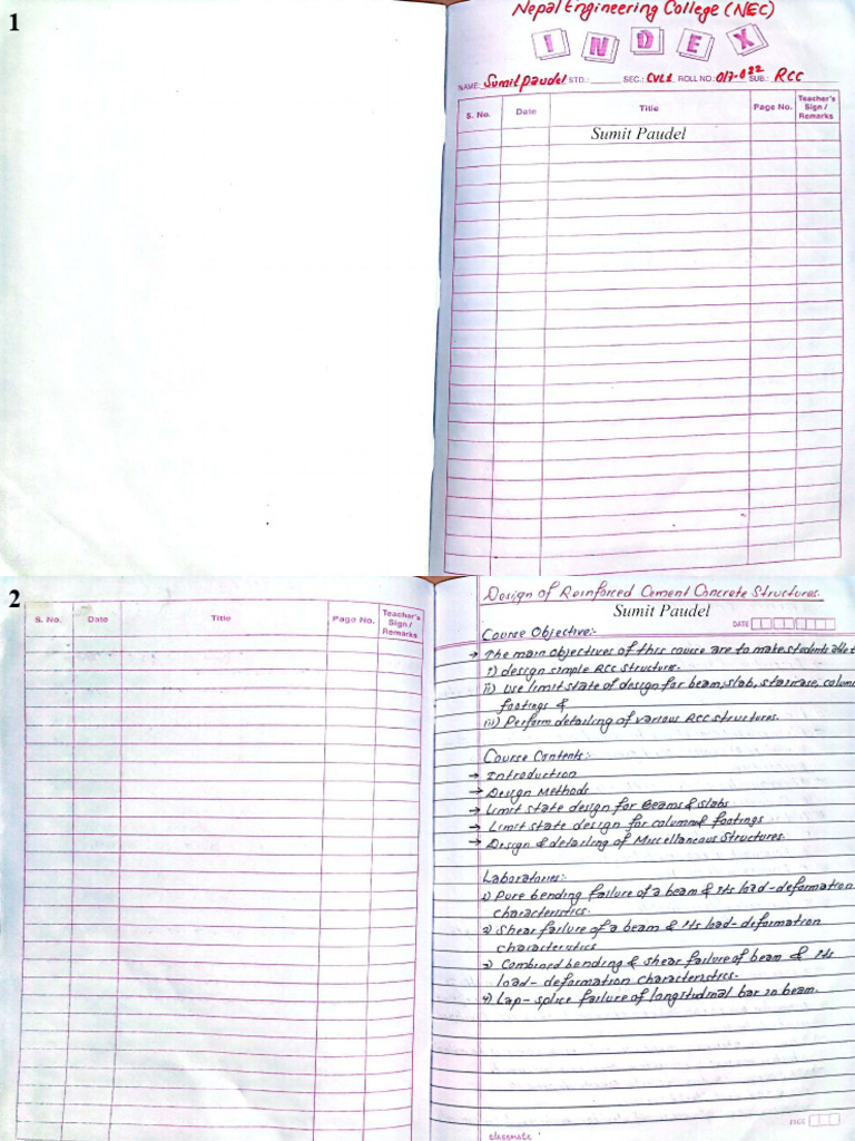 Design of RCC Structures by Sumit Paudel (Nec) | PDF