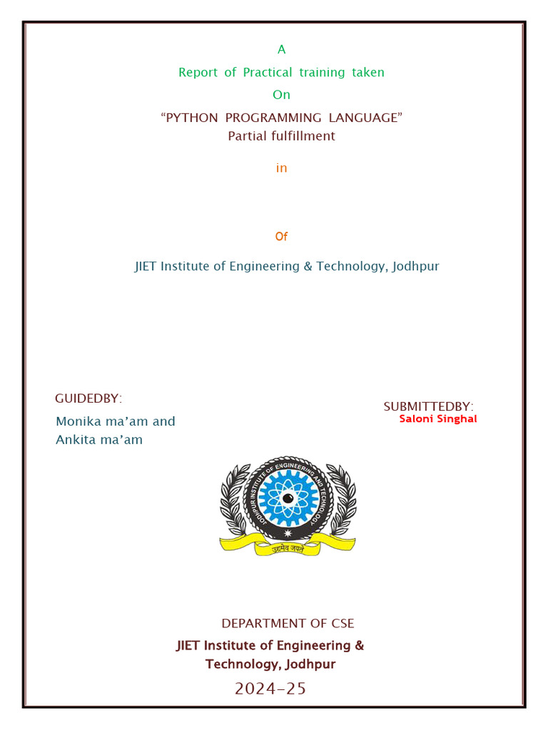 Report Advanced Billing System (Saloni) | PDF | Data Type | Python ...