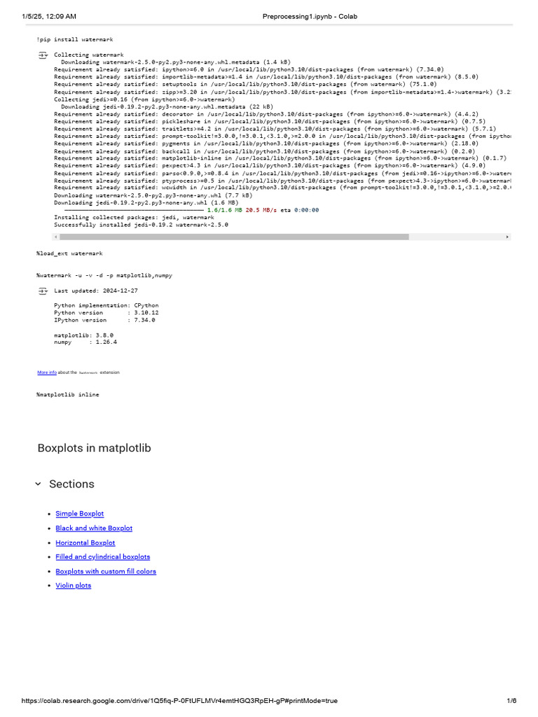 Preprocessing1.ipynb - Colab | PDF | Descriptive Statistics | Robust Statistics