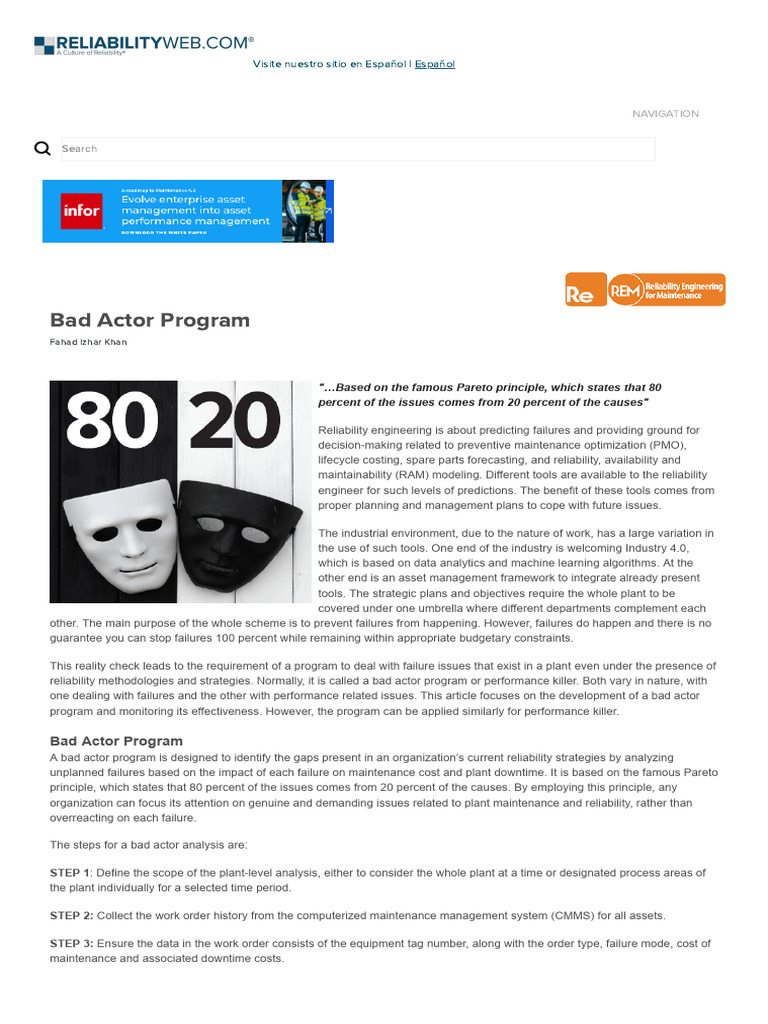 Bad Actor Program - Reliabilityweb - A Culture of Reliability | PDF ...