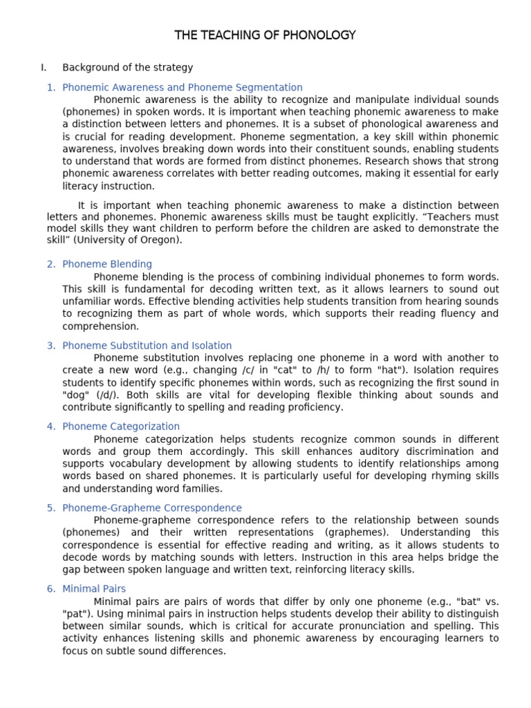 The Teaching of Phonology | PDF | Behavior Modification | Language ...