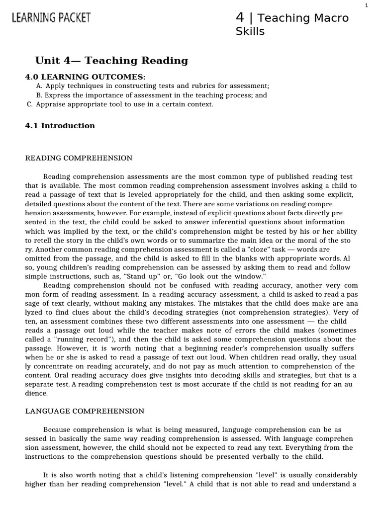LP4 in ENG6 | PDF | Reading Comprehension | Syllable