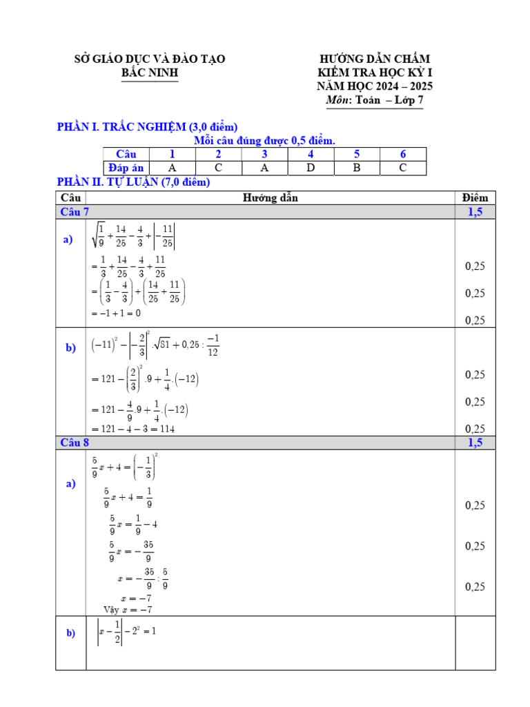 Toan 7.KTCK1.24.25.Da | PDF