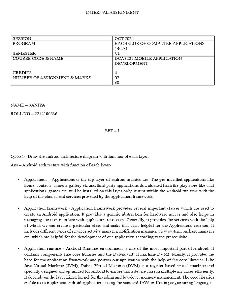 MOBILE APPLICATION DEVELOPMENT. | PDF | Computer Architecture | Software Development