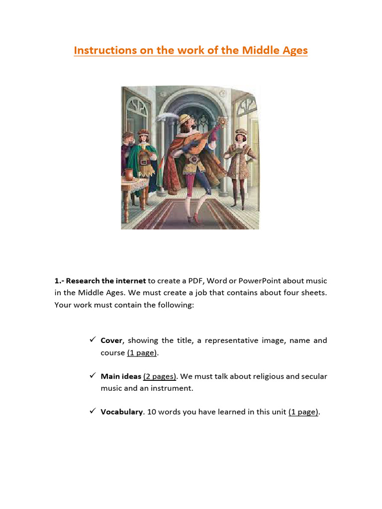 Instructions On The Work of The Middle Ages | PDF