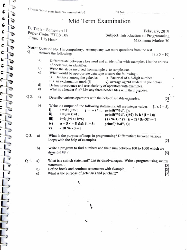 PC Previous Year Question Papers | PDF | Software Development ...