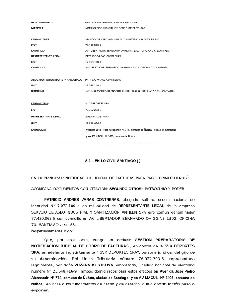 Via Ejecutiva de SVK (Final | PDF | Factura