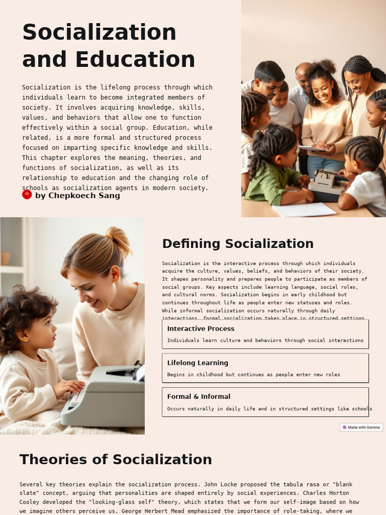 Socialization and Education | PDF | Socialization | Community