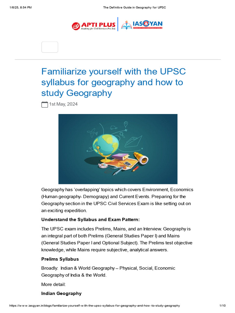 UPSC Geography Study Guide | PDF | Geography | Natural Environment