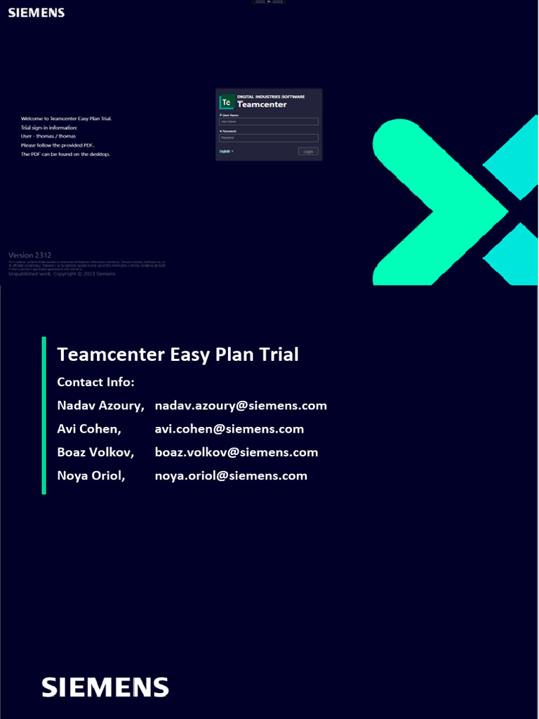 Siemens Teamcenter Easy Plan - Trial Hands-On - 11mar2024 | PDF | Menu ...
