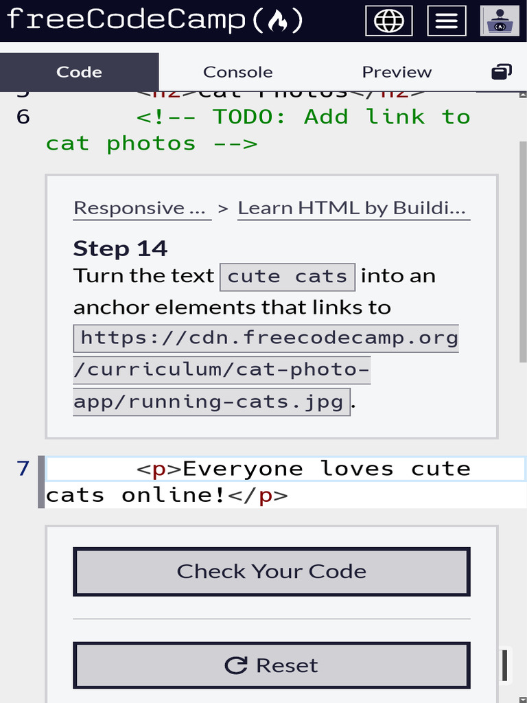 Learn HTML by Building a Cat Photo App Step 14 … | PDF