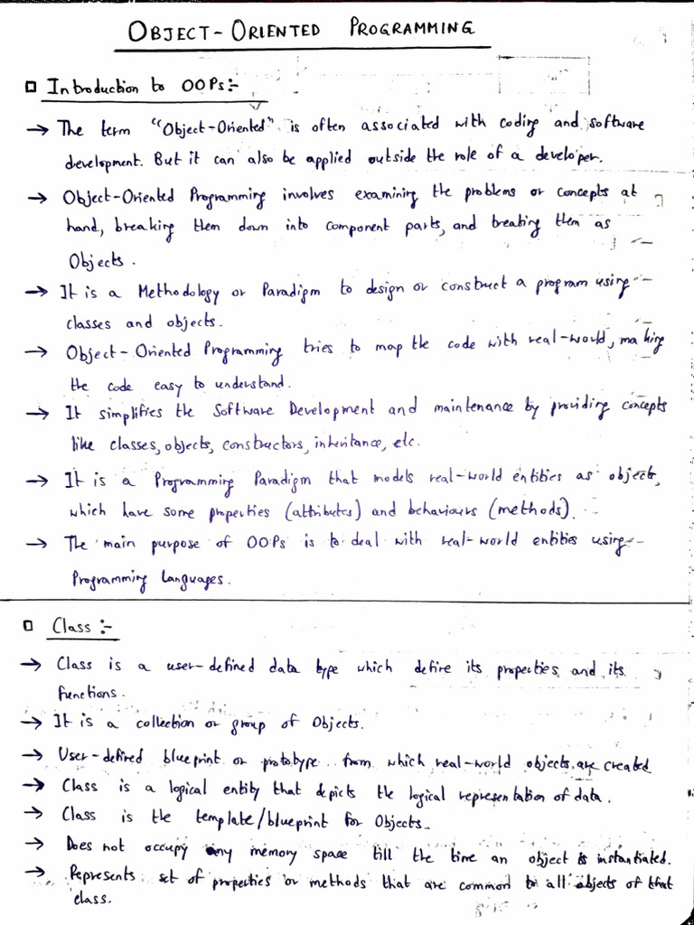 OOPs Notes | PDF