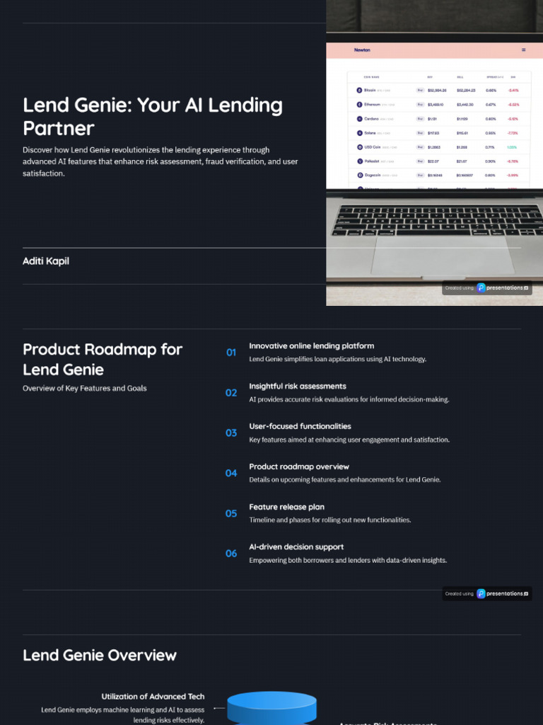 Product Roadmap and Feature Release Plan for Lend Genie | PDF
