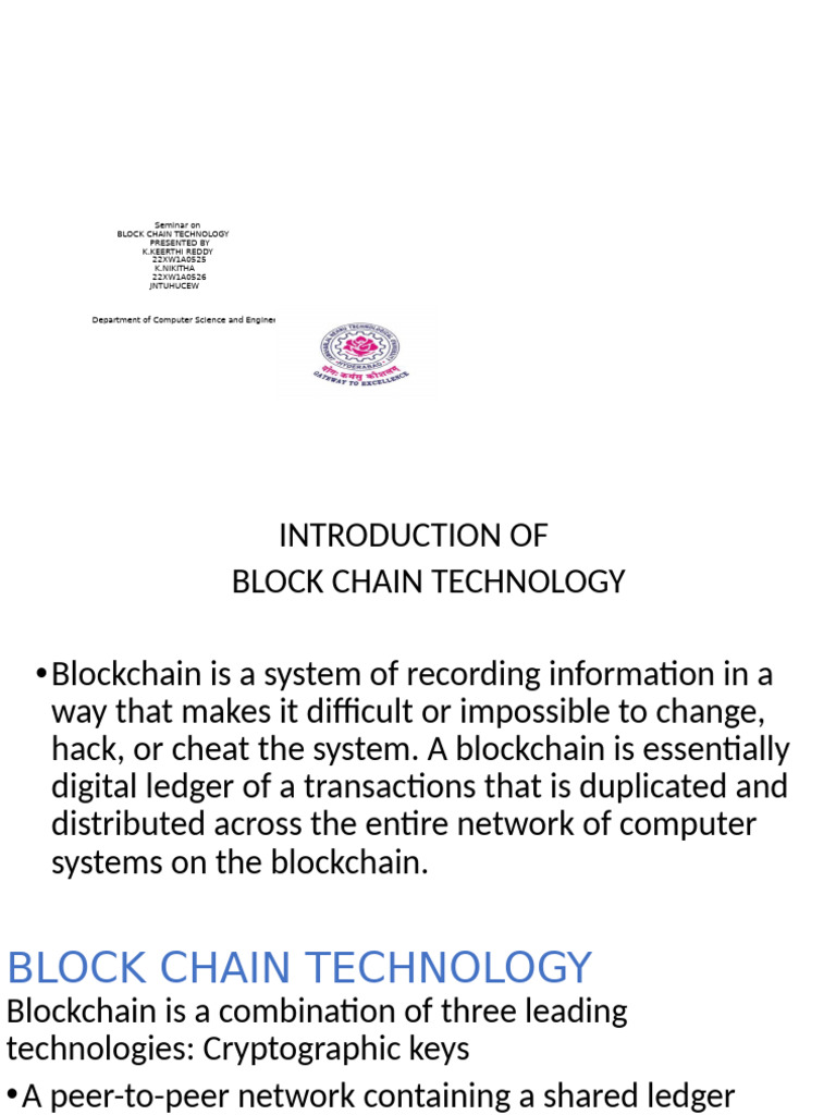 Presentation BLOCK CHAIN | PDF