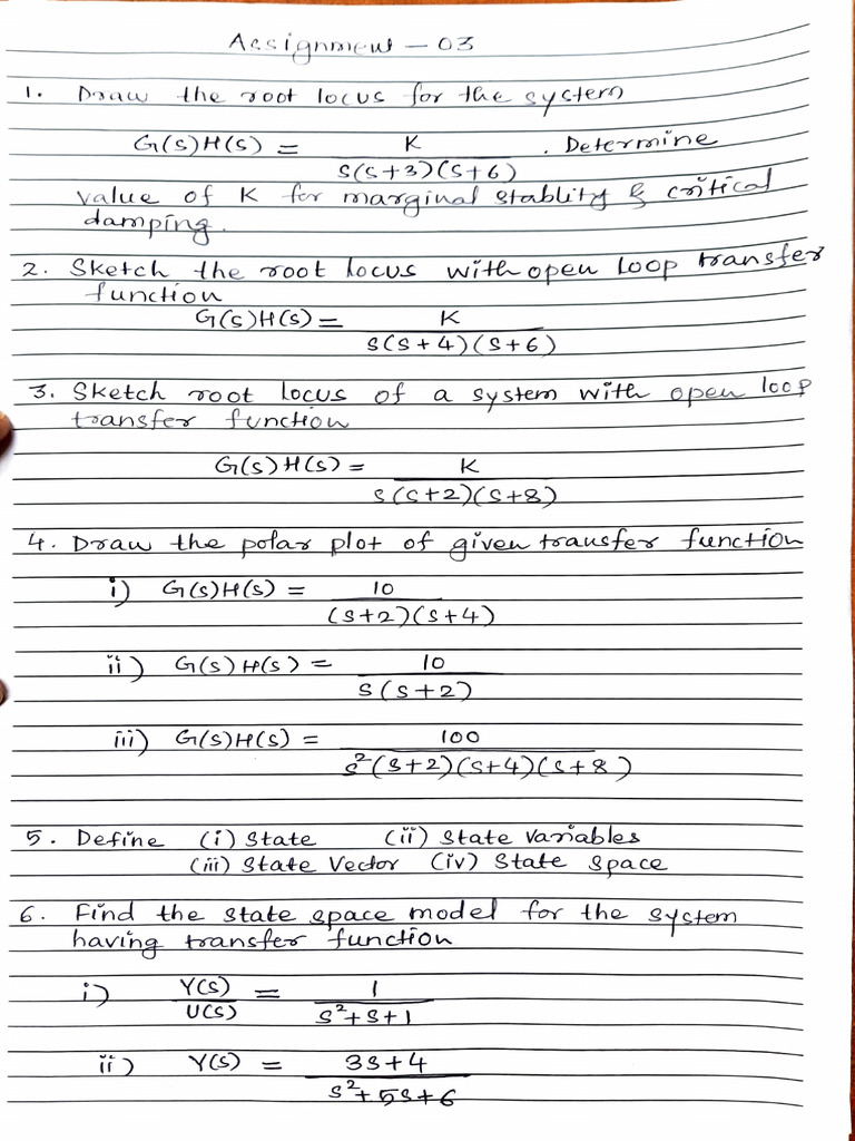 Control System Assignment 3 | PDF