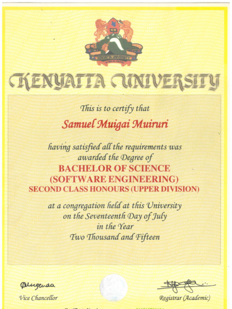 Bsc. Software Engineering Certificate | PDF