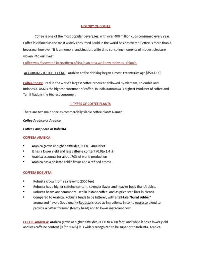 BM Handout | PDF | Coffee | Drink