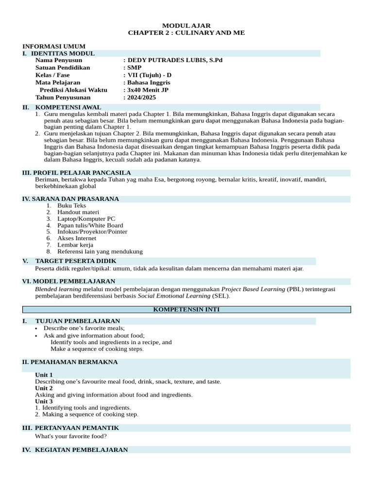Modul Ajar Chapter 2 | PDF