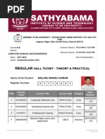 Sathyabama CSE Data Science Arrear Hall Ticket | PDF
