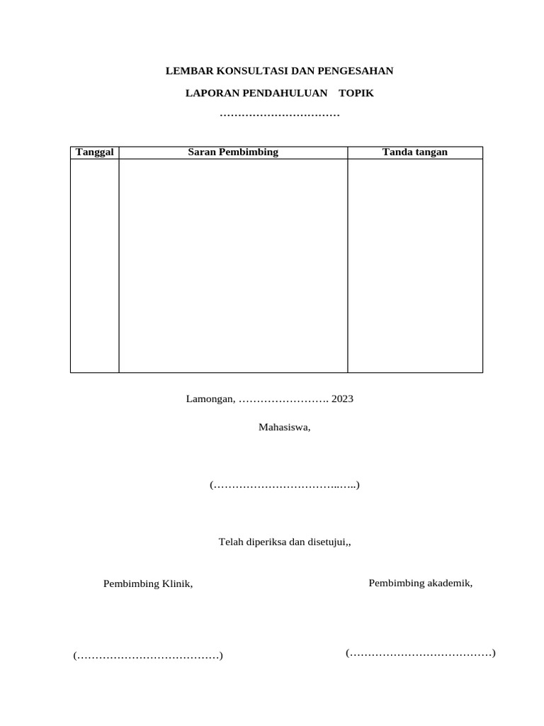 Lembar Pengesahan Laporan Pendahuluan (LP) | PDF